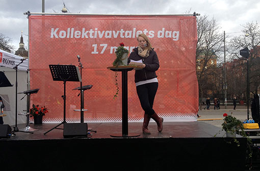 Erika höll tal för kollektivavtal – Arbetet
