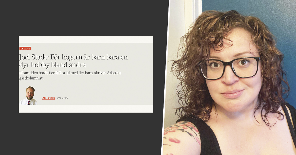 Barnbidraget kan inte vara en morot, Joel Stade! – Arbetet