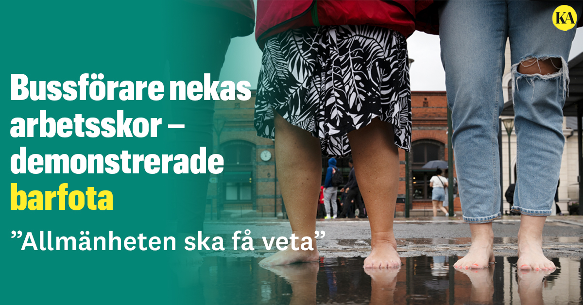 Bussförare i Skåne barfota – kräver arbetsskor enligt avtalet – Arbetet