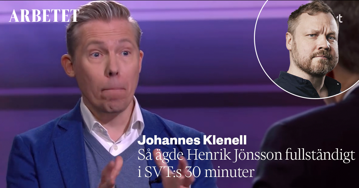 Så ägde Henrik Jönsson Anders Holmberg fullständigt i SVT:s 30 Minuter – Arbetet