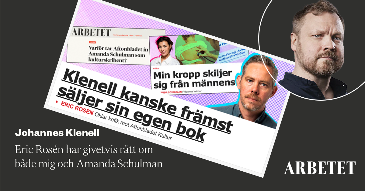 Eric Rosén har givetvis helt rätt om både mig och Amanda Schulman – Arbetet