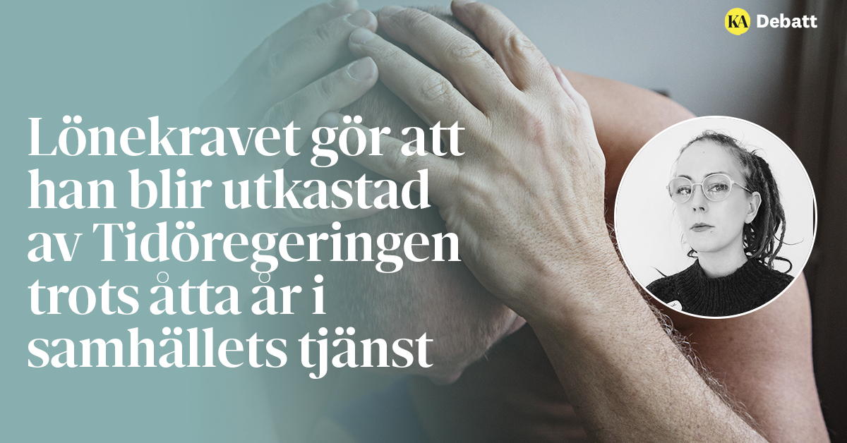 Hans röst är desperat, lönekravet gör att han måste ha en lön närmare ...